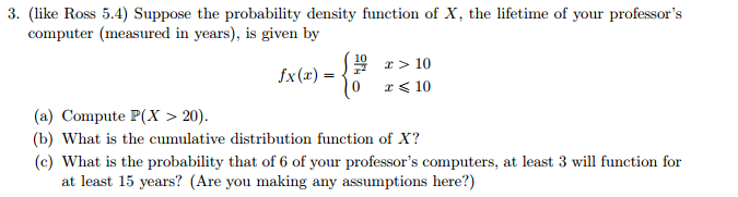 Solved Suppose the probability density function of X, the | Chegg.com