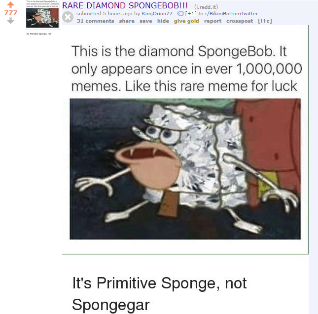 RARE DIAMOND SPONGEBOB!!! : r/BikiniBottomTwitter