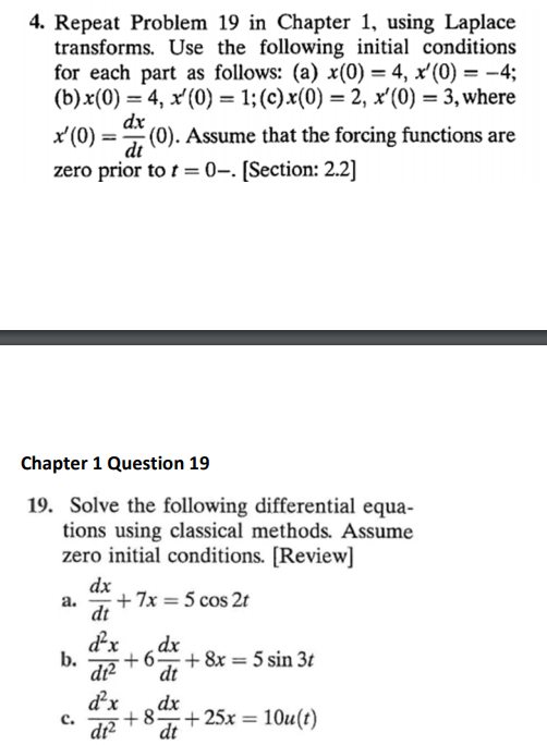 Solved 4 Repeat Problem 19 In Chapter 1 Using Laplace 