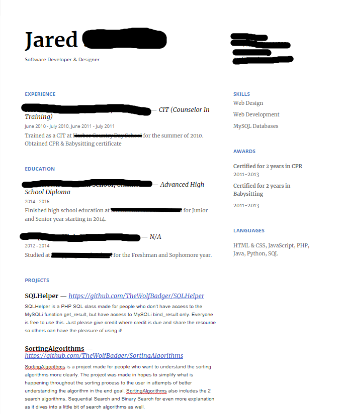 How is my Resume? | SpigotMC - High Performance Minecraft Community