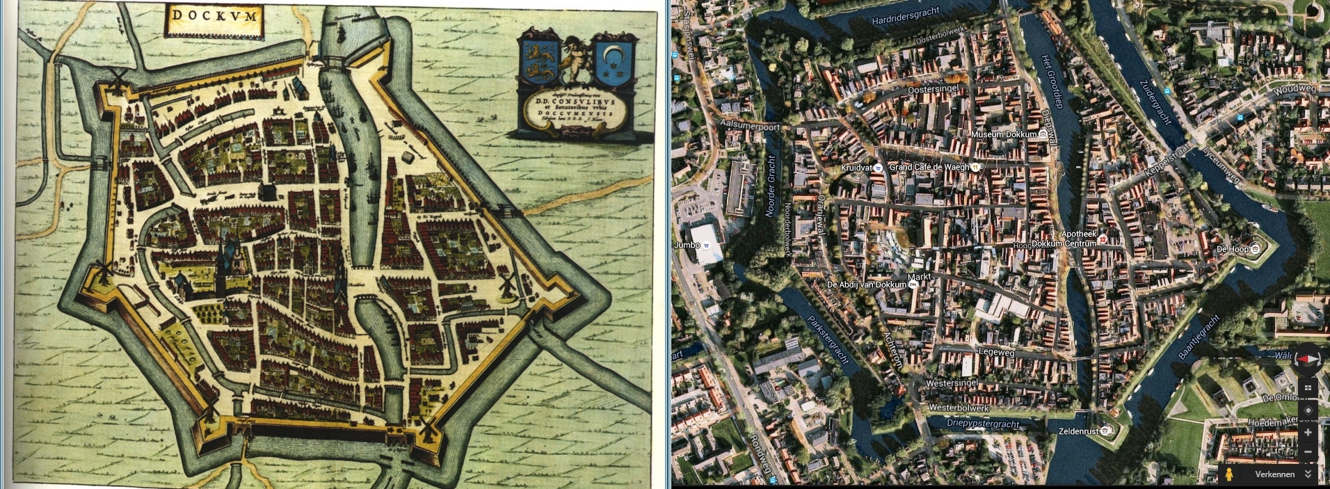 Map of the town of Dokum, the Netherlands 1698 [1280x1024] : r/MapPorn