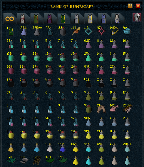 10 hours of bank sorting : r/runescape