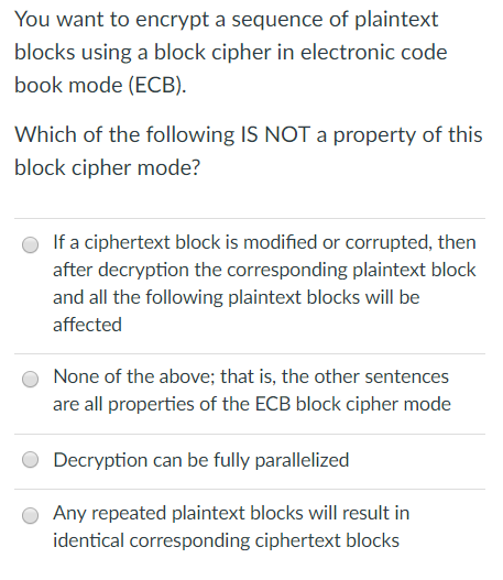 Solved You want to encrypt a sequence of plaintext blocks | Chegg.com