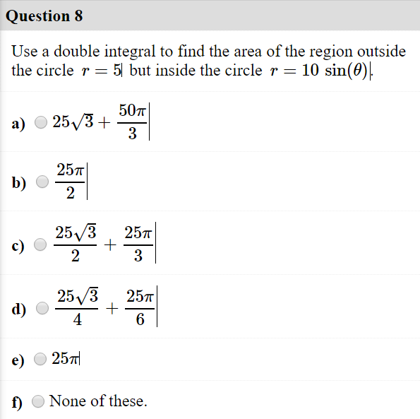 Solved Use a double integral to find the area of the region | Chegg.com