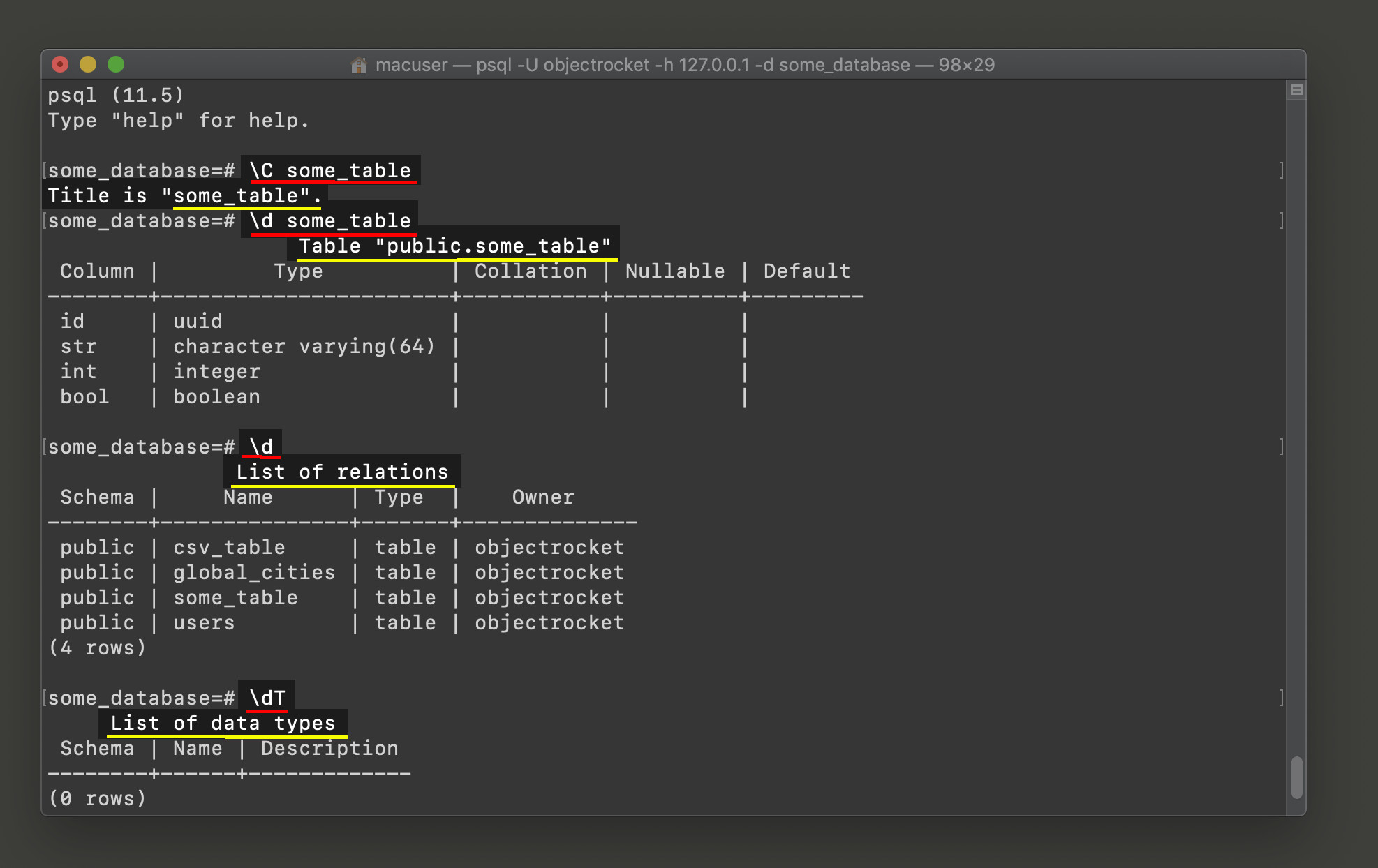 Postgres List Tables Command Line Decorations I Can Make