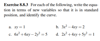 Solved Exercise 8.8.3 For each of the following, write the | Chegg.com