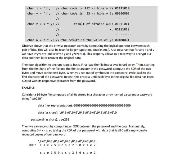 Solved C++ Encrypting a File's Data (You may only use the | Chegg.com