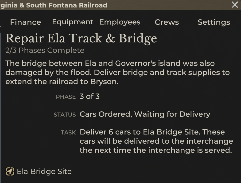 Repair Ela Track and Bridge completed but still in progress ...