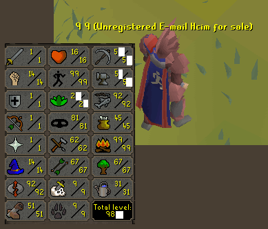 ⛲⛲️ SKILLER ⭐ 99 FM & 99 AGILITY & 99 HUNTER Shop⭐[NO MAIL SET]⭐[100% ...