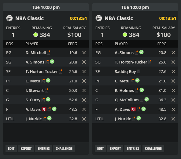 locks of the day NBA DFS : r/dfsports