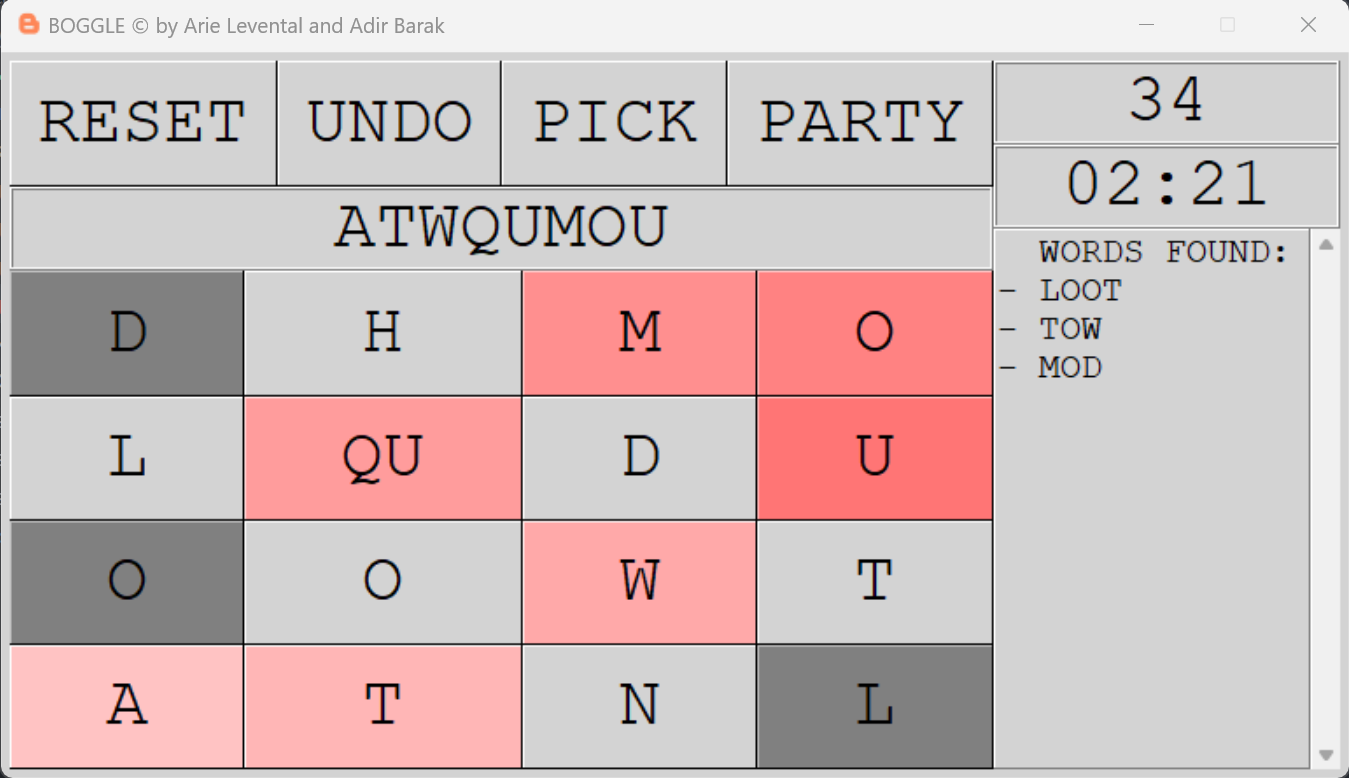 GitHub - ArieLevental/boggle: Python implementation of the Boggle board ...