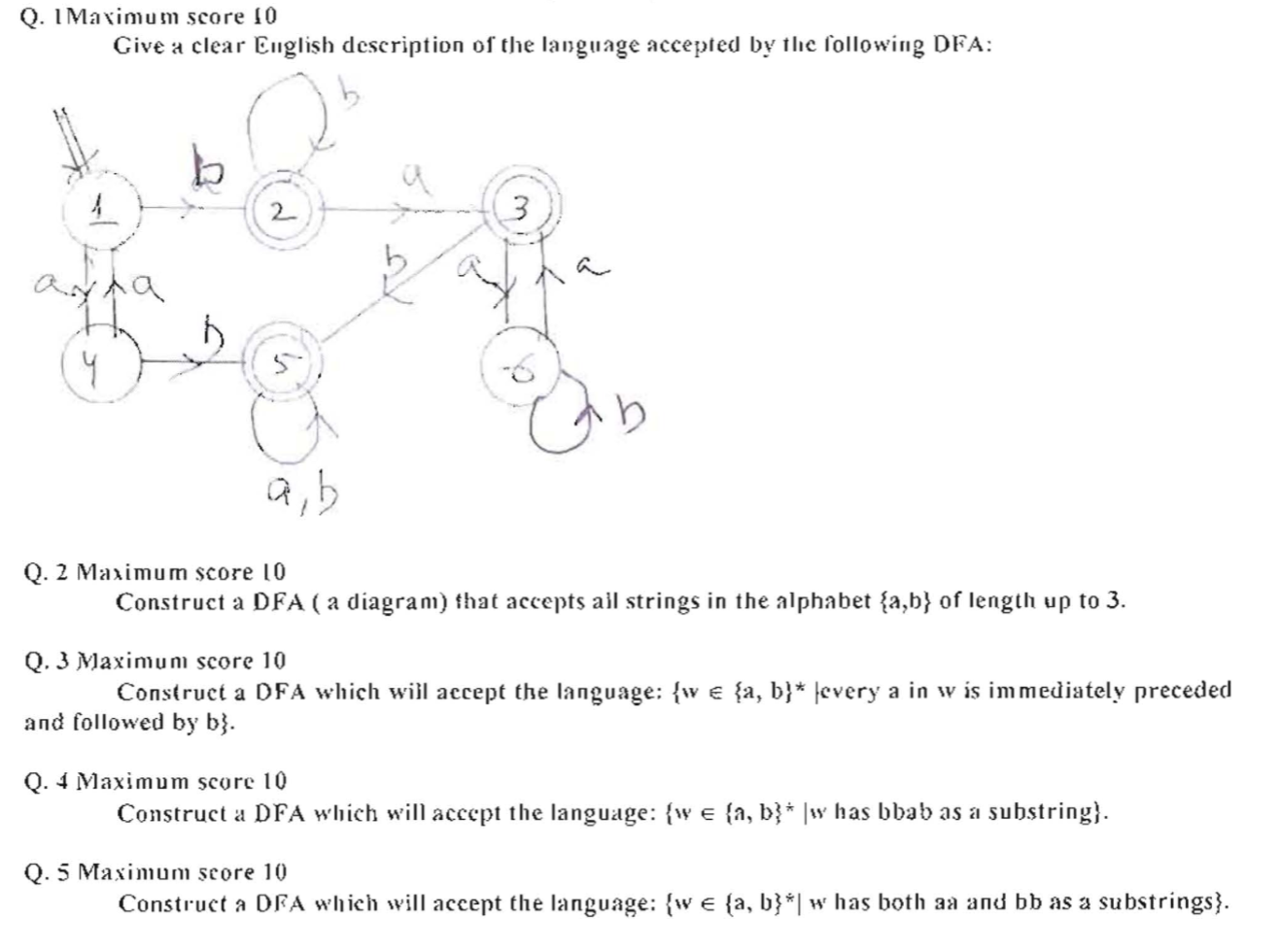 Solved Q. Maximum score 10 Give a clear Euglish description | Chegg.com
