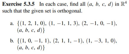 Solved Exercise 5.3.5 In each case, find all (a, b, c, d) in | Chegg.com