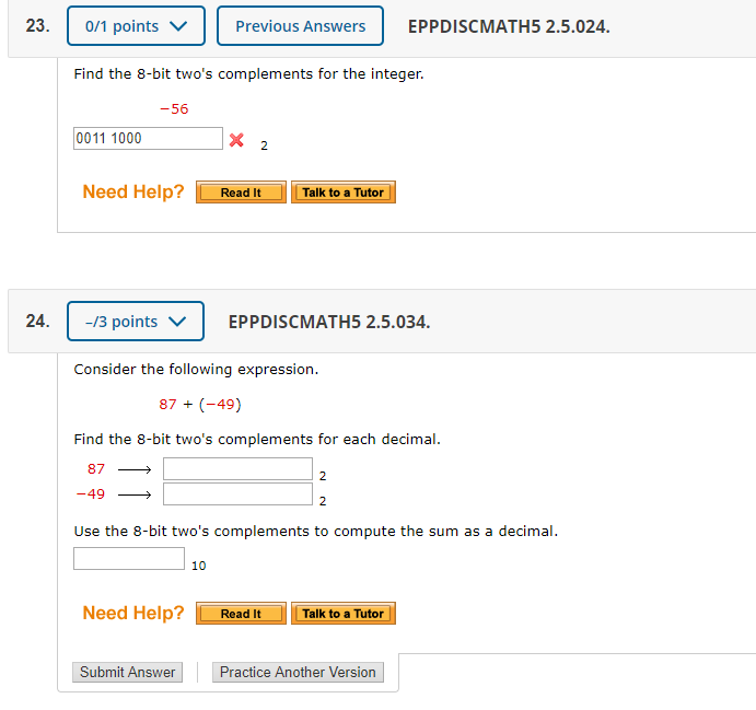 Solved 23. 0/1 points Previous Answers EPPDISCMATH5 2.5.024. | Chegg.com