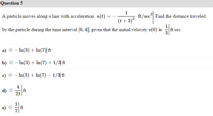 Solved A particle moves along a line with acceleration | Chegg.com