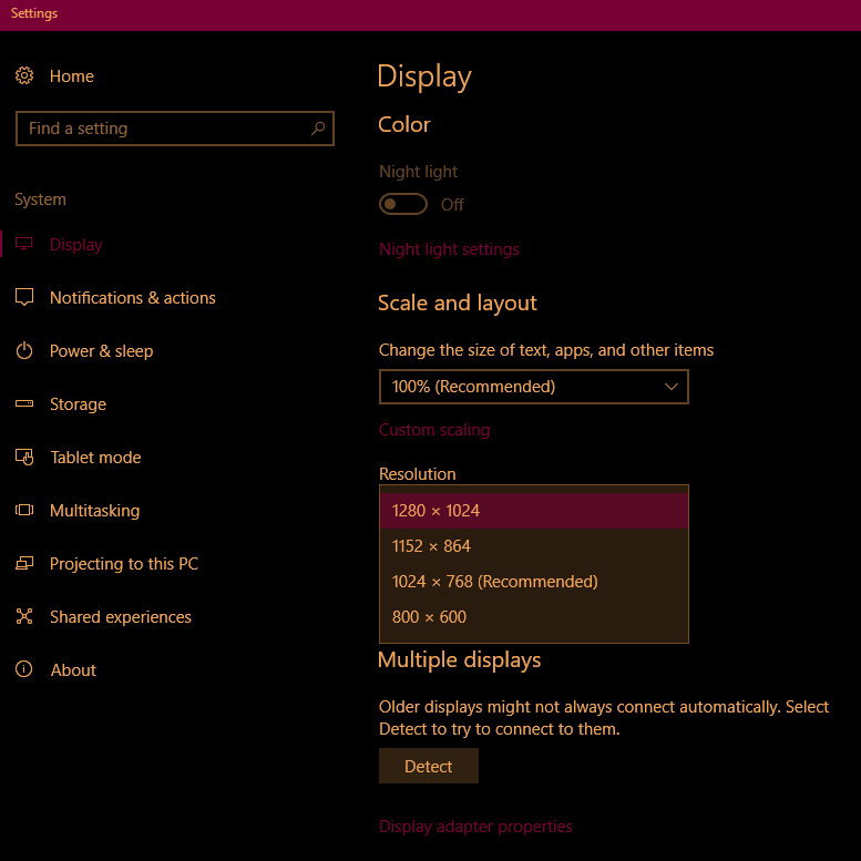 My screen resolution changed from 1900x1080 to 1280x1024 after ...
