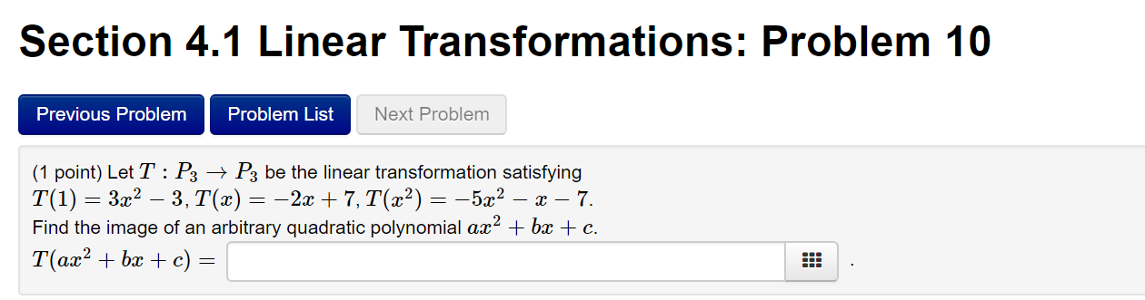 Solved Section 4 1 Linear Transformations Problem 10
