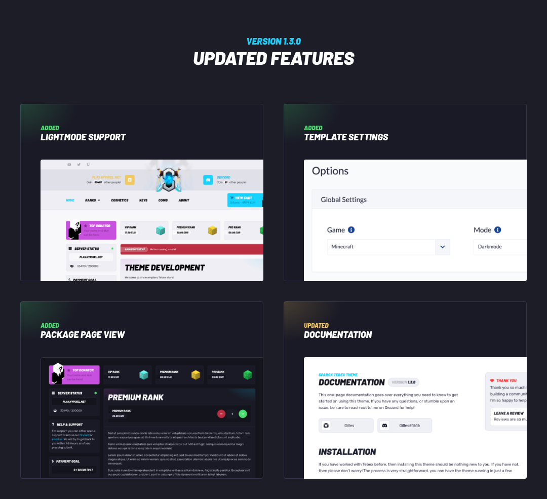 Sparox Tebex Theme - Updates | BuiltByBit (MC-Market)