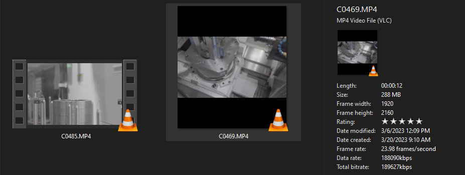 Media not importable; Windows shows 4k footage is 1920x2160... Need ...