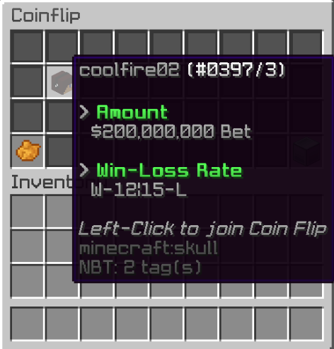 GAMBLING | Coinflips | SpigotMC - High Performance Minecraft Software