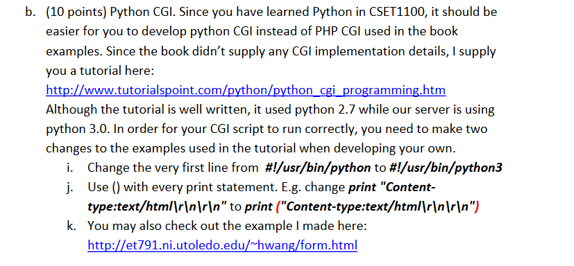 Solved (10 points) Python CGl. Since you have learned Python | Chegg.com