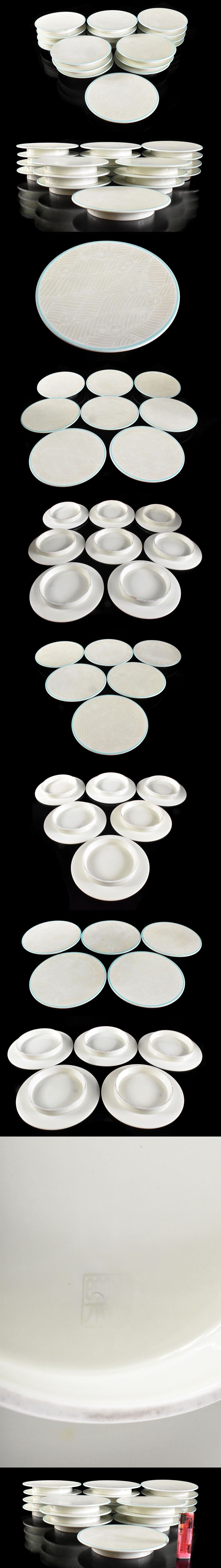 日本代購代標第一品牌【樂淘letao】－【雲】某収集家放出品 京焼 白釉皿 19客 直径17cm 古美術品(銘々皿料理懐石道具)AA8916 CTDbhu