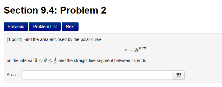 Solved Section 9.4: Problem 2 PreviouS Problem List Next (1 | Chegg.com