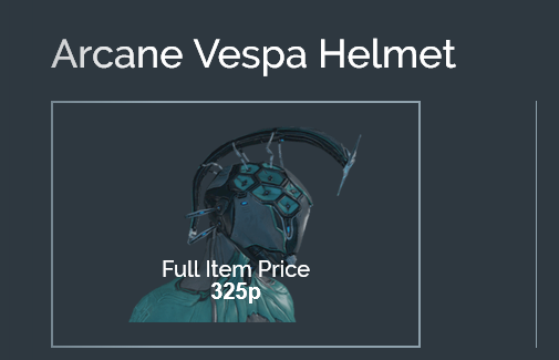 Multiple Arcane Helmets on sale! - PC: Trading Post - Warframe Forums