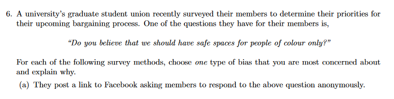Solved 6. A university's graduate student union recently | Chegg.com