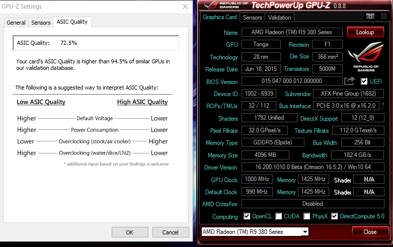 GPU-Z v0.8.8 Added ASIC quality for Fiji & Tonga : r/Amd
