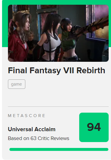 Final Fantasy VII Rebirth, 94 en Metacritic - Forocoches
