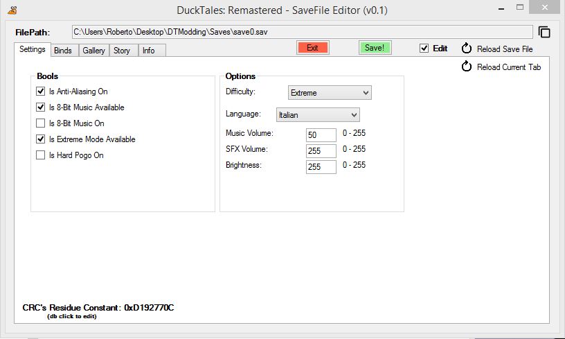 GitHub - NiV-L-A/DuckTales-Remastered-SaveFileEditor: DuckTales: Remastered Save File Editor