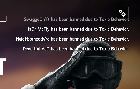 Ubisoft ban wave Toxic Behavior : Rainbow6