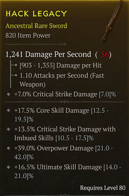 820 1h Sword Core/ Crit Imbue/ Over/ Ult - Topic - d2jsp