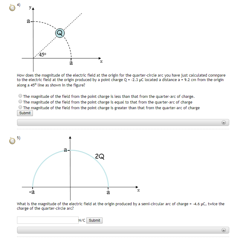 Solved A total charge Q = -2.3 UC is distributed uniformly | Chegg.com