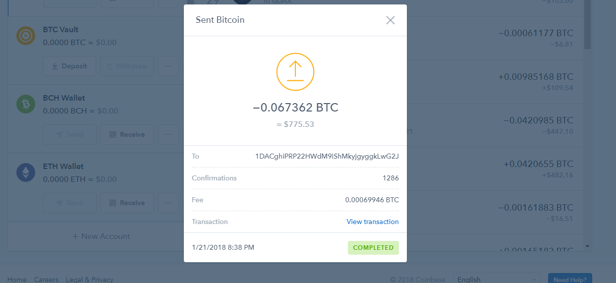 Received BTC in USD Wallet; still pending for 2 weeks. Never took this ...