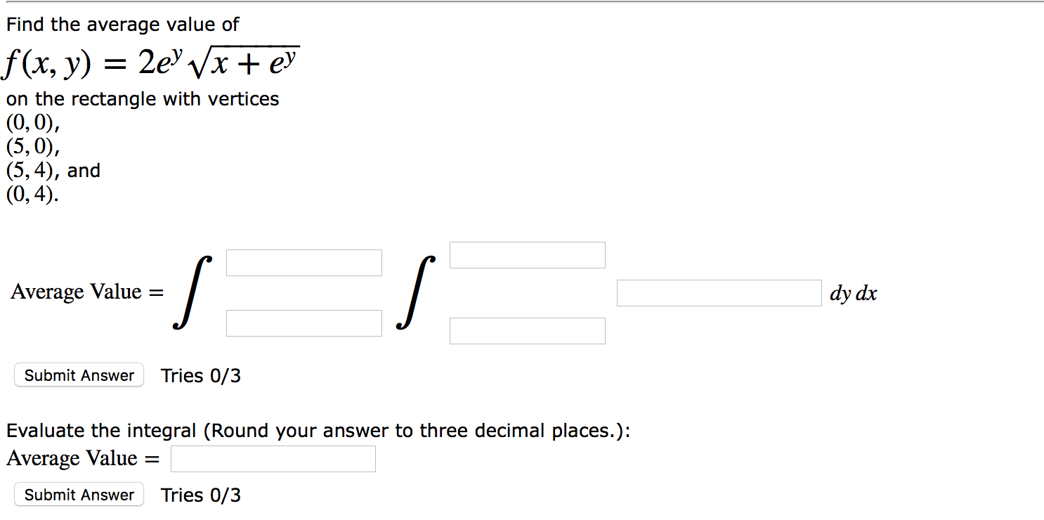 Solved Find the average value of on the rectangle with | Chegg.com