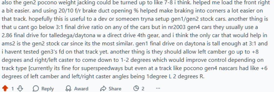 USA stock car default setups | Reiza Studios Forum