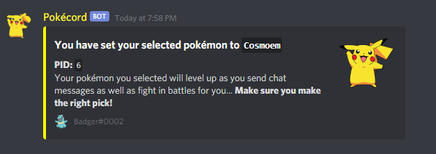 Pokémon Commands - Pokécord 2 [by Badger]