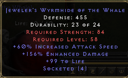 Wyrmhide Whale 99 Life - Topic - d2jsp