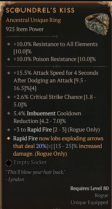 Wtb Scoundrel`s Kiss Ring - Topic - d2jsp