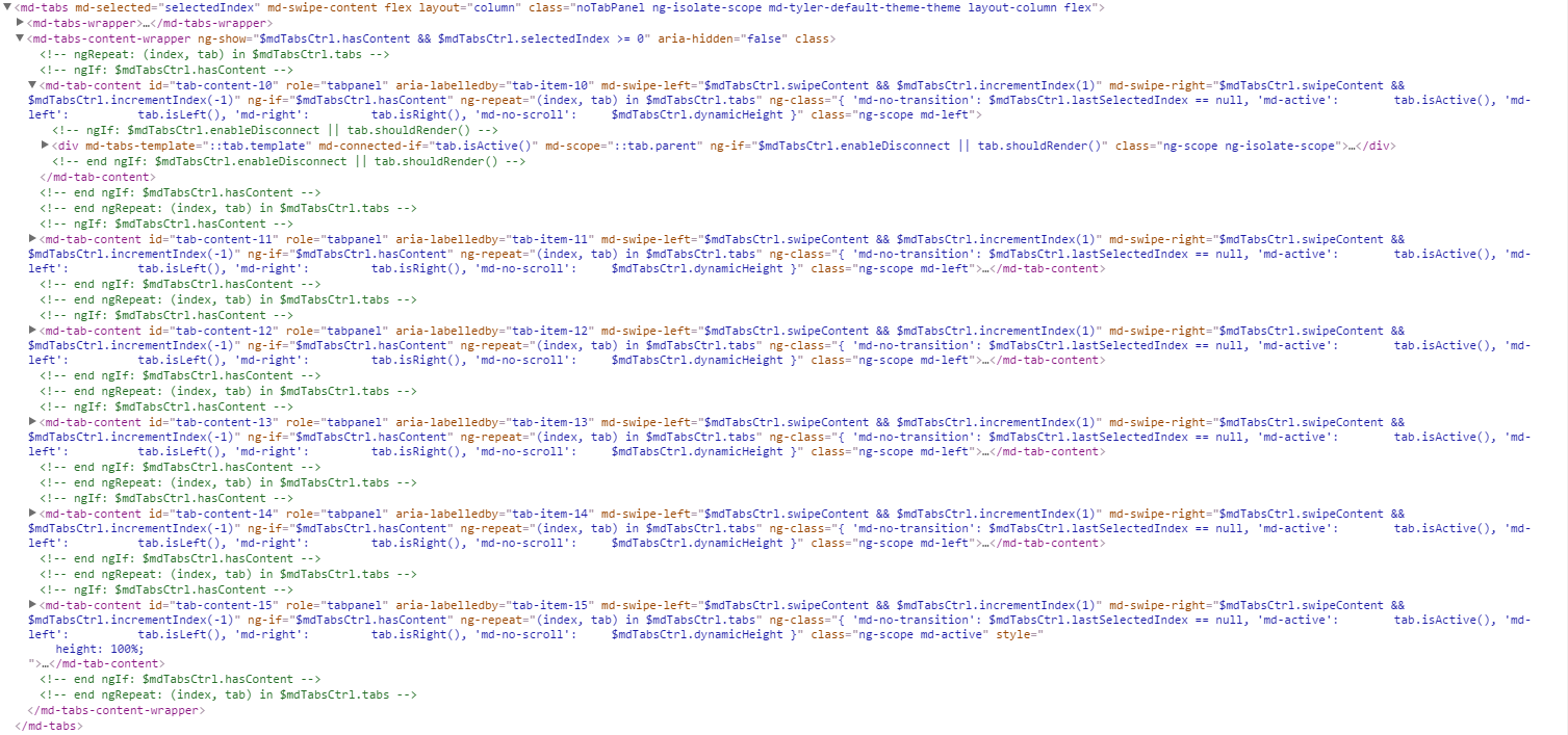 Javascript Set Height Of Only One Md Tab Stack Overflow 
