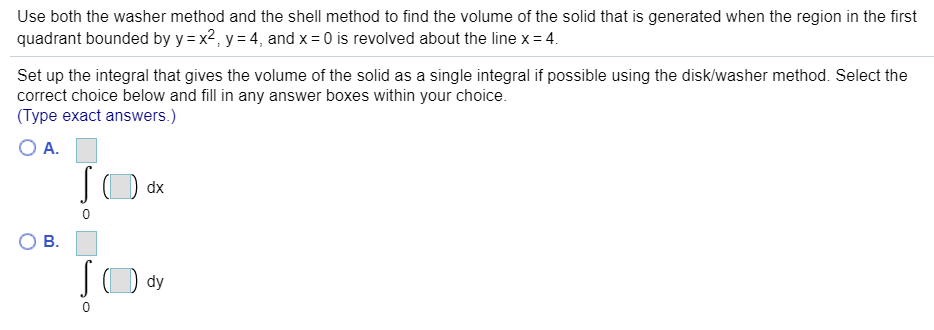 Solved For each part it wants the setup (integral) for both | Chegg.com