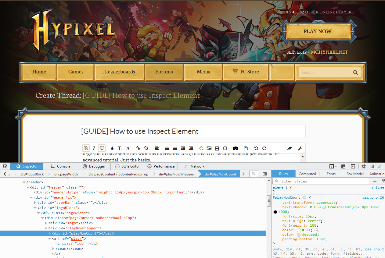 [GUIDE] How to use Inspect Element (Educational) | Hypixel Forums