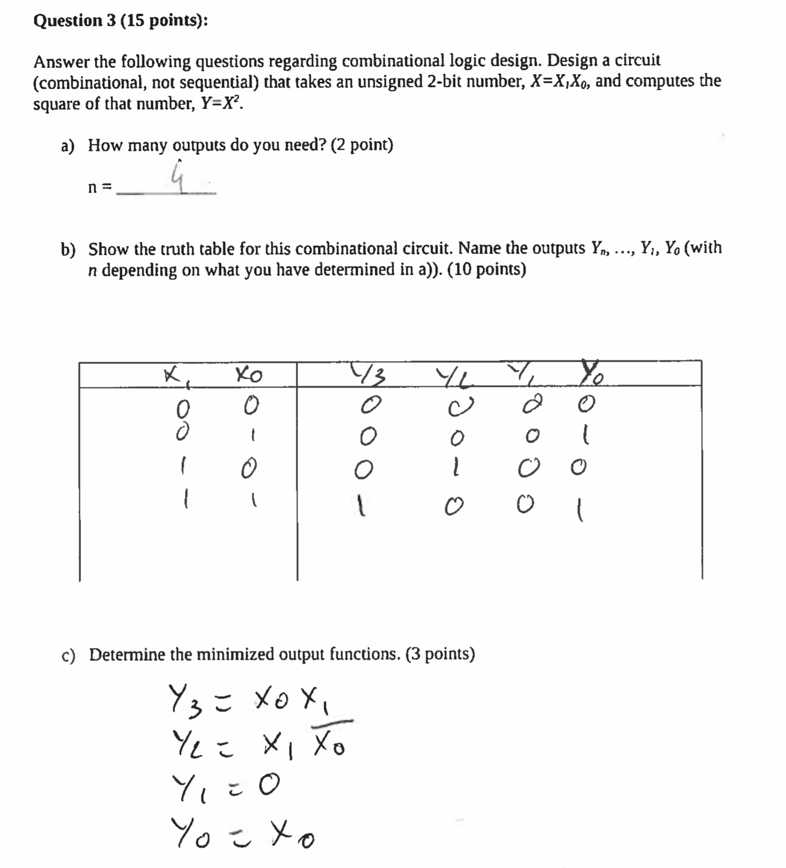 Solved Question 3 15 Points Answer The Following