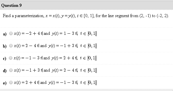 Solved Find a parameterization, x = x(t), y = y(t), t [0, | Chegg.com