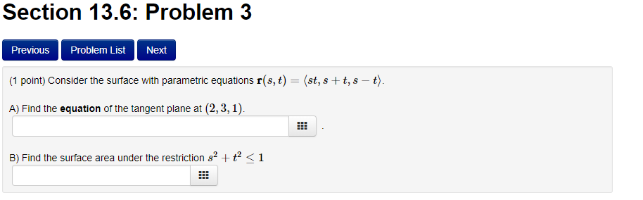 Solved Section 13.6: Problem 3 Previous Problem List Next 1 | Chegg.com