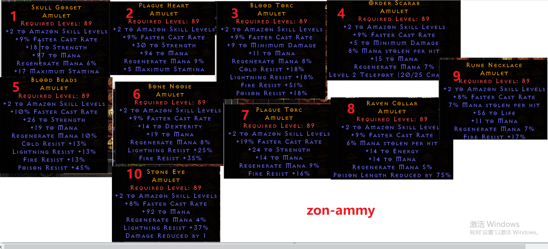 Xh23 Sexy Zon Amulets Str Life Mana Allrez - Topic - d2jsp