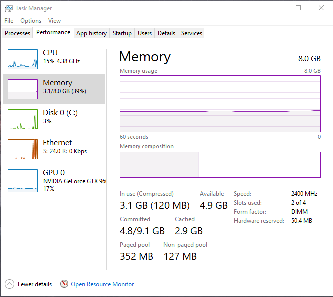 Only 5gb of ram usable out of 8gb : pcmasterrace