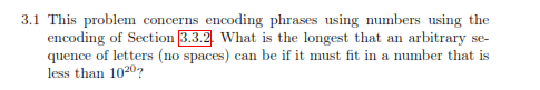 Solved This problem concerns encoding phrases using numbers | Chegg.com